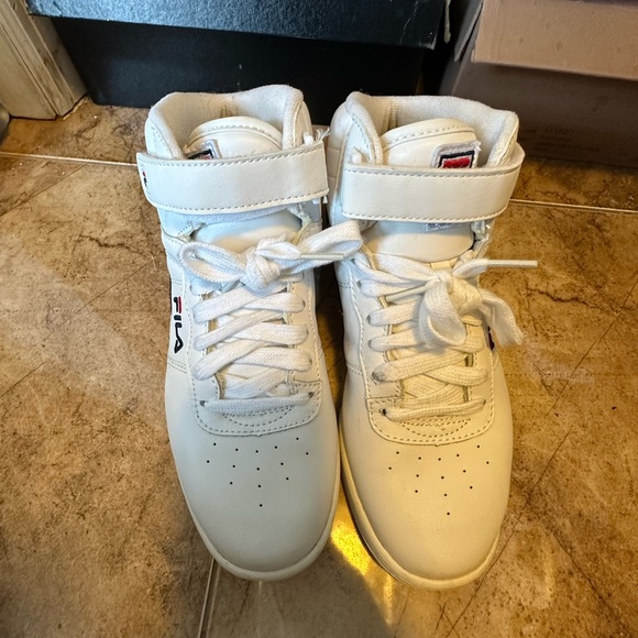 Fila | Shoes | Gila White Sneakers High Tops | Poshmark